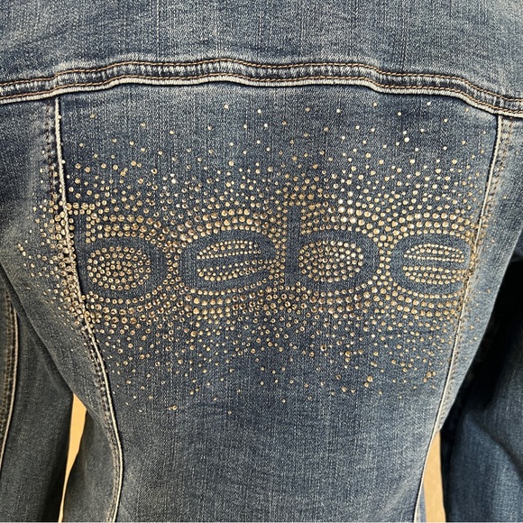bebe | Jackets & Coats | Bebe Cropped Bling Denim Jacket | Poshmark